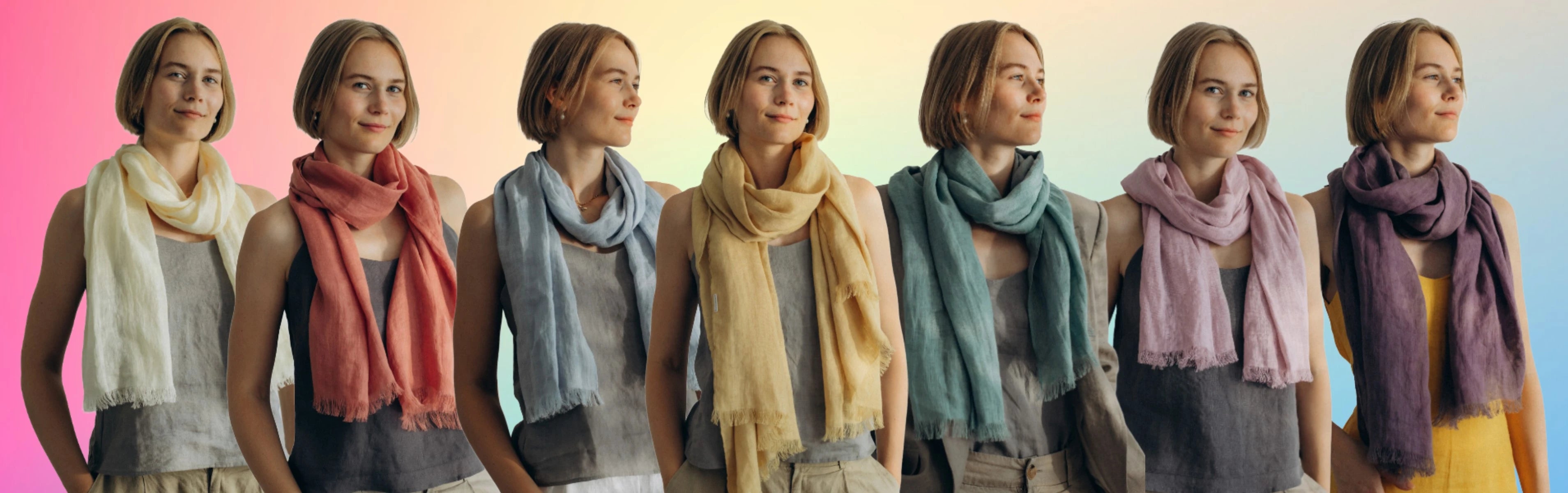 Buy long linen scarf, light and airy made from 100% linen, handmade.