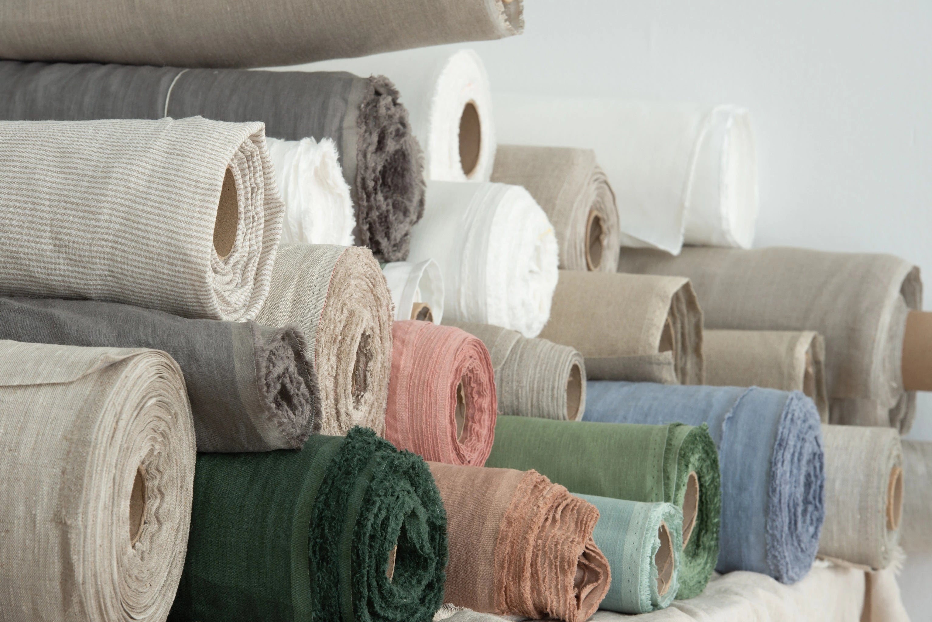 Linen fabric by the metre for apparel, bedding, crafts, table linen